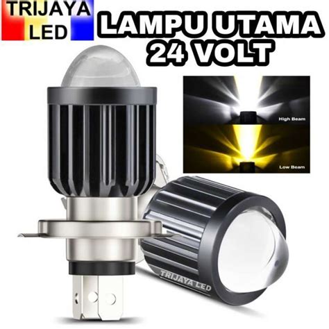 Promo Promo Lampu Led Utama Depan 24 Volt H4 Laser Gun D2 High Low 2 Warna Hi Lo Putih