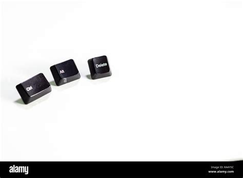 Loose Ctrl Alt Delete Computer Keys On White Background Stock Photo Alamy