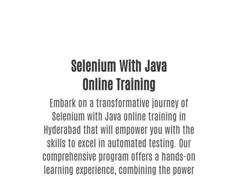 Ppt Selenium With Java Online Training Powerpoint Presentation Free Download Id12434646
