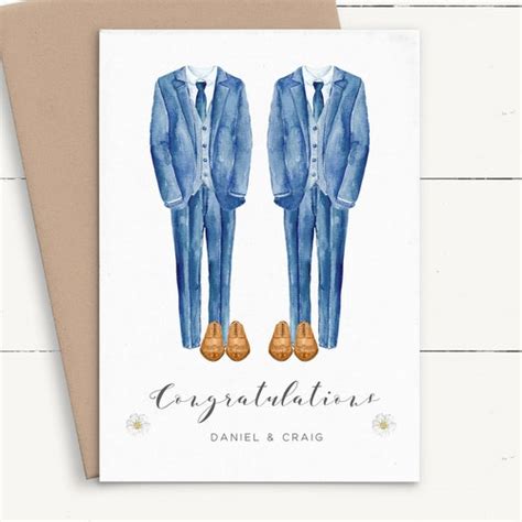 Personalised Gay Wedding Card Mr And Mr Gay Couple Etsy