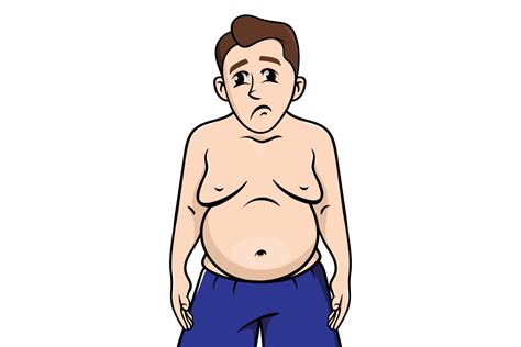 Belly Fat Overweight Chubby Man Fat Man With A Big Belly Cartoon