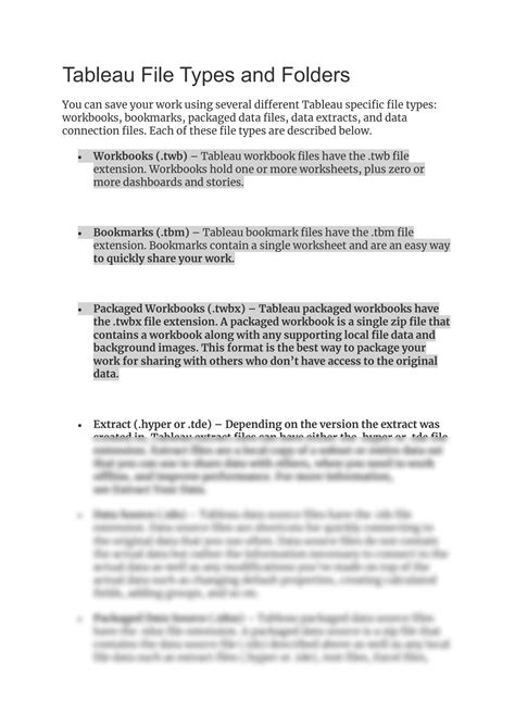 SOLUTION Tableau File Types Studypool