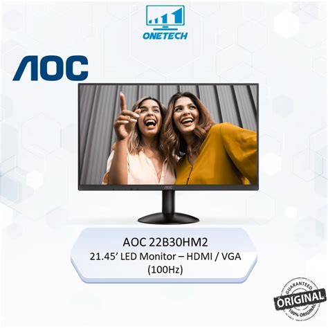 AOC B HM LCD Monitor FHD VA VGA HDMI HZ Black Shopee Malaysia