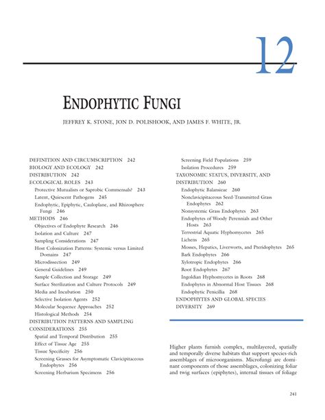 Pdf Endophytic Fungi