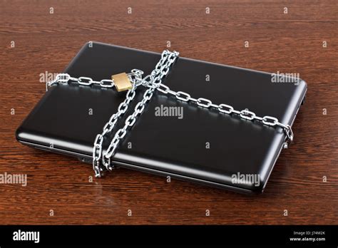Lock Laptop Notebook Computers Computer Chain Technology Security Safety Lock Stock Photo Alamy