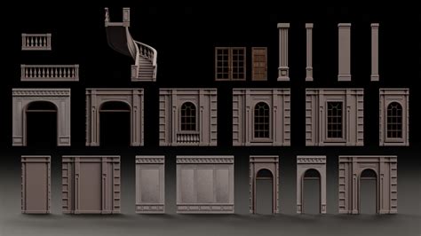 Classic European Kitbash 05 Modular Building With Interior Model Turbosquid 2190312