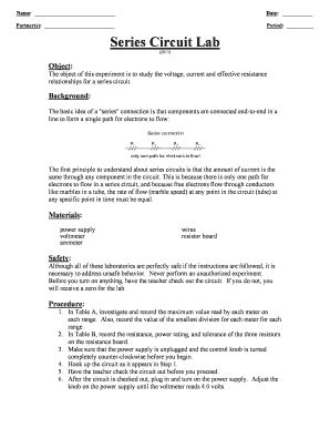 Fillable Online Physics Lab Series Circuit Lab 2015docx Fax Email Print PdfFiller