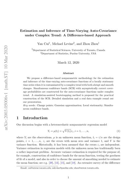 Estimation And Inference Of Time Varying Auto Covariance Under Complex