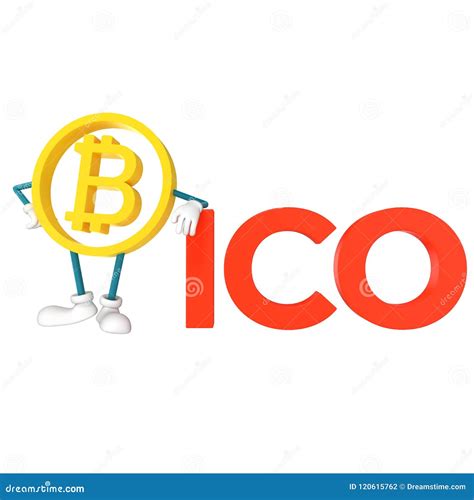 bitcoin ico initial coin offering 3d rendering stock illustration illustration of logo