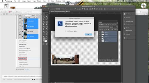 Solved Trying To Align Series Of Layers Auto Align Grey Adobe Product Community 4878804