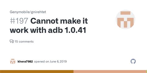 Cannot Make It Work With Adb 1041 · Issue 197 · Genymobilegnirehtet · Github