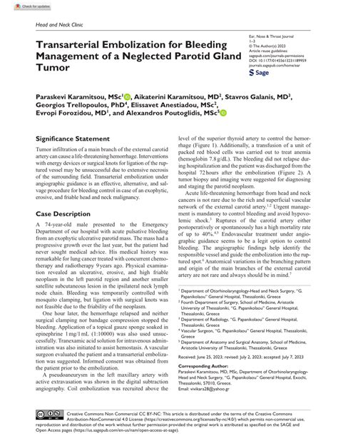 Pdf Transarterial Embolization For Bleeding Management Of A Neglected