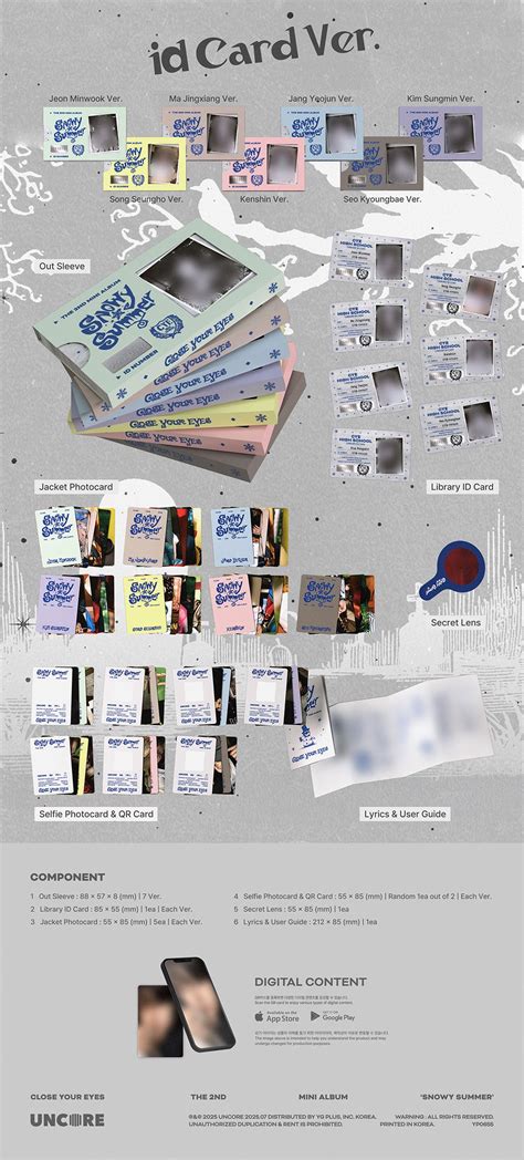 Close Your Eyes The 2nd Mini Album Snowy Summer Id Card Ver