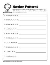 Number Patterns 2 Or More Rules Worksheets