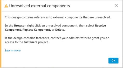 Unresolved External Components After Deleting Machine Model In Fusion