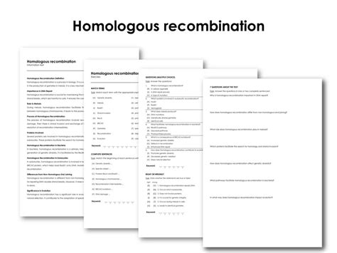Homologous Recombination Made By Teachers