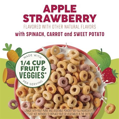 Cheerios Veggie Blends Strawberry Apple Breakfast Cereal 10 6 Oz Pack