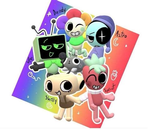 Vee📺 Sprout🍓 Shelly🦖 Pebble🐺 Astro🌙 And Dandy 🌸 In 2025 Dandy