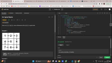 Khushi Thakur On Linkedin Day 10 Of My New Coding Challenge I Have Solved 2 Ques Today 1 Spiral