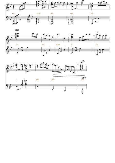 如愿钢琴谱 王菲 高清独奏五线谱 曲谱热