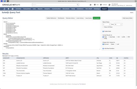 Netsuite Generate Maps With The Suiteql Query Tool