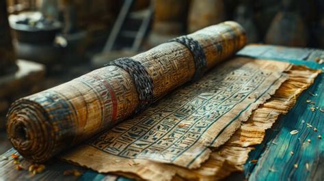 View Of Ancient Paper Scroll For Writing And Documenting AI Generated Image