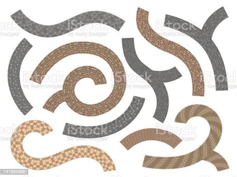 2206m10i015n025sc151179863125 보도 돌 경로 벽돌 조약돌과 콘크리트 야외 장식 정원 산책로의 포장 타일 도로 벡터 안뜰 포장 공사 오솔길에 대한 스톡