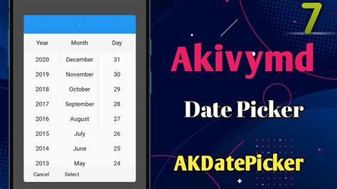 07 Date Picker In Python Android App Akivymd Akdatepicker Youtube