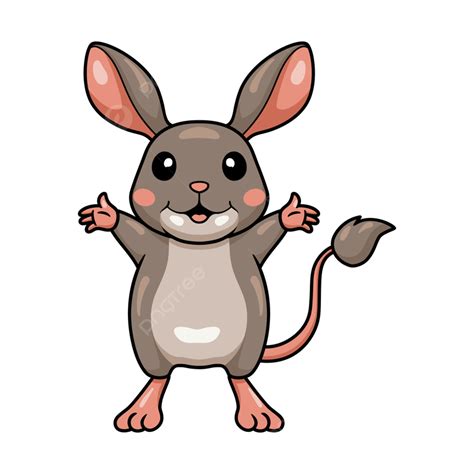 Linda Pequeña Caricatura De Jerboa Levantando Las Manos Png Chibi Australiano Ratón Png Y