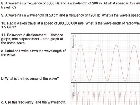 Wave Equation Worksheet With Answers Teaching Resources