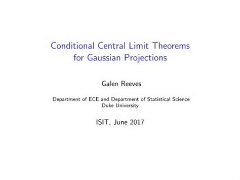 PDF Conditional Central Limit Theorems For Gaussian Projections DOKUMEN TIPS