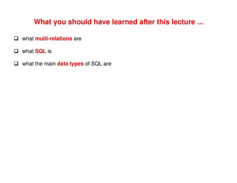 Multi Relations Sql Database Management Systems Cop 5725 Docsity