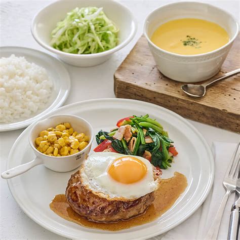 1肉汁たっぷり てりたまハンバーグ 料理教室のabcクッキングスタジオ