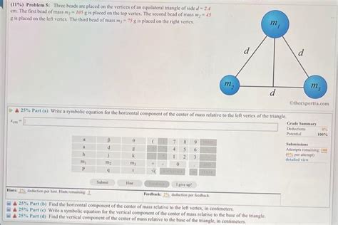Solved 11 Problem 5 Three Beads Are Placed On The