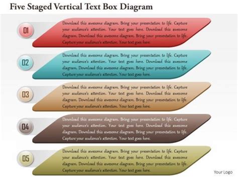 Business Diagram Five Staged Vertical Text Box Diagram Presentation Template