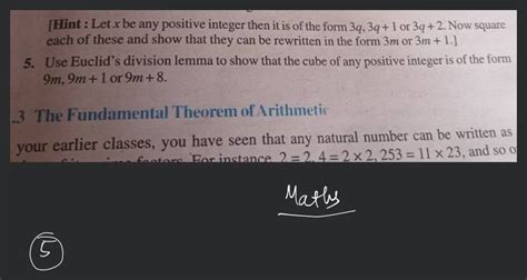 Hint Let X Be Any Positive Integer Then It Is Of The Form 3q3q1 Or 3