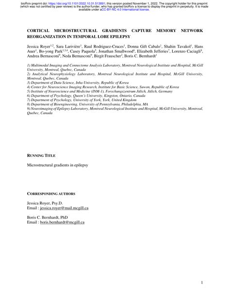 Pdf Cortical Microstructural Gradients Capture Memory Network Reorganization In Temporal Lobe