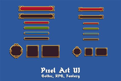 Pixel Art UI Gothic RPG Fantasy D GUI Unity Asset Store