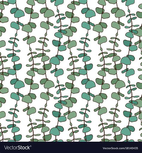Eucalyptus Leaves Pattern Seamless Background Vector Image