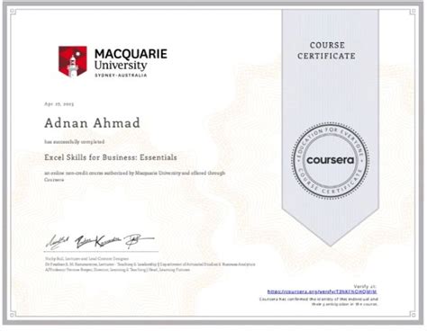 Excelskills Professionaldevelopment Lifelonglearning Coursera… Adnan Ahmad