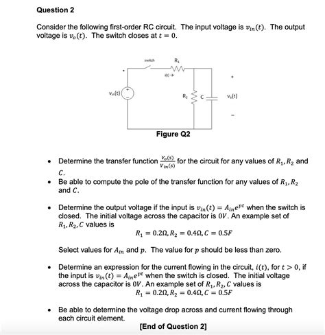 solved question 2consider the following first order rc