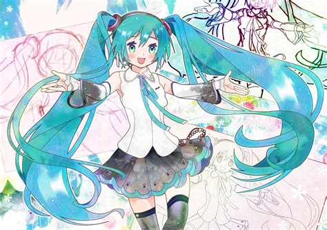 初音ミク描く背景に下描きや線画を使っています 初音ミク milkteaのイラスト