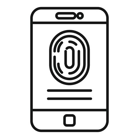 Fingerprint Phone Authentication Icon Outline Style 14646472 Vector Art At Vecteezy