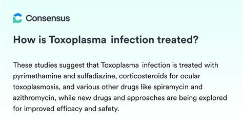 How Is Toxoplasma Infection Treated Consensus Academic Search Engine