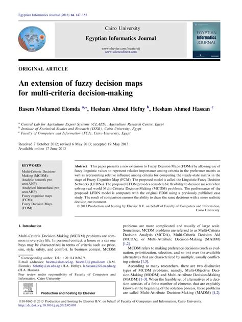 Pdf An Extension Of Fuzzy Decision Maps For Multi Criteria Decision