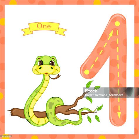귀여운 아이 계산 하 고 쓰기 학습 하는 아이 들을 위한 번호 하나 추적 1 뱀으로 플래시 0명에 대한 스톡 벡터 아트 및 기타 이미지 Istock