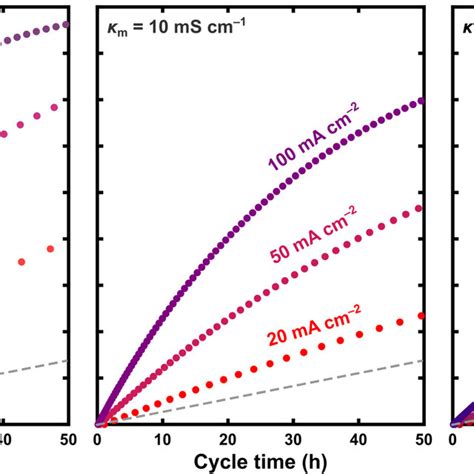Simulated Capacity Gain Profiles For Varying Current Densities And