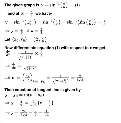 [solved] Find The Equation Of The Line Tangent To The Graph Of Y Sin