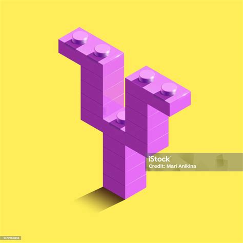 생성자 벽돌에서 알파벳의 현실적인 분홍색 3d 아이소메트릭 문자 Y 0명에 대한 스톡 벡터 아트 및 기타 이미지 0명 3차원 인쇄 겨울 Istock