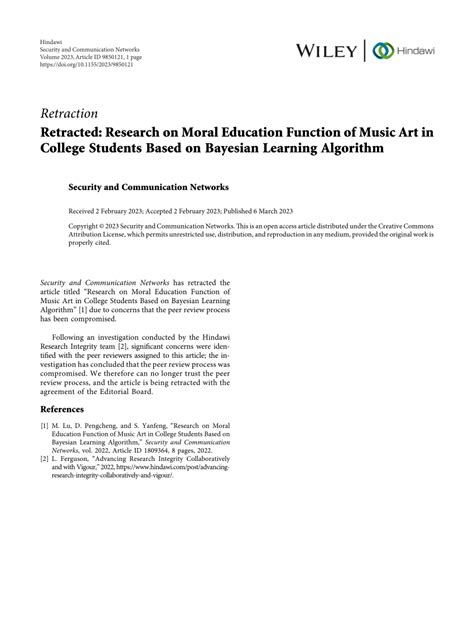 Pdf Retracted Research On Moral Education Function Of Music Art In